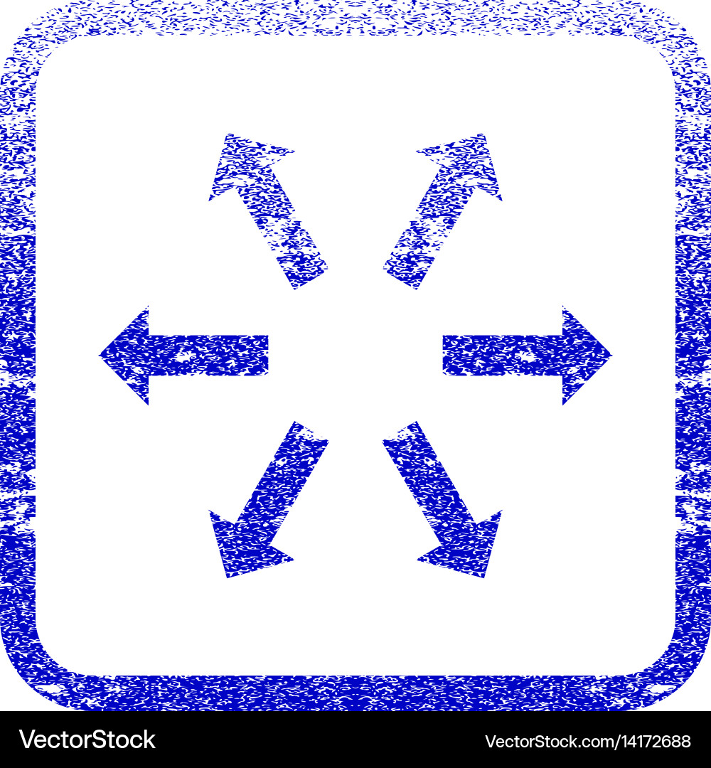 Radial arrows framed textured icon Royalty Free Vector Image