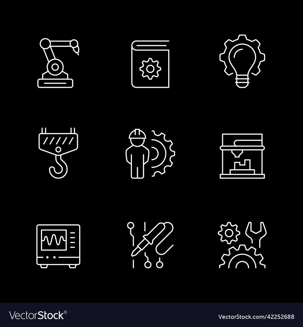 Set line icons of engineering Royalty Free Vector Image