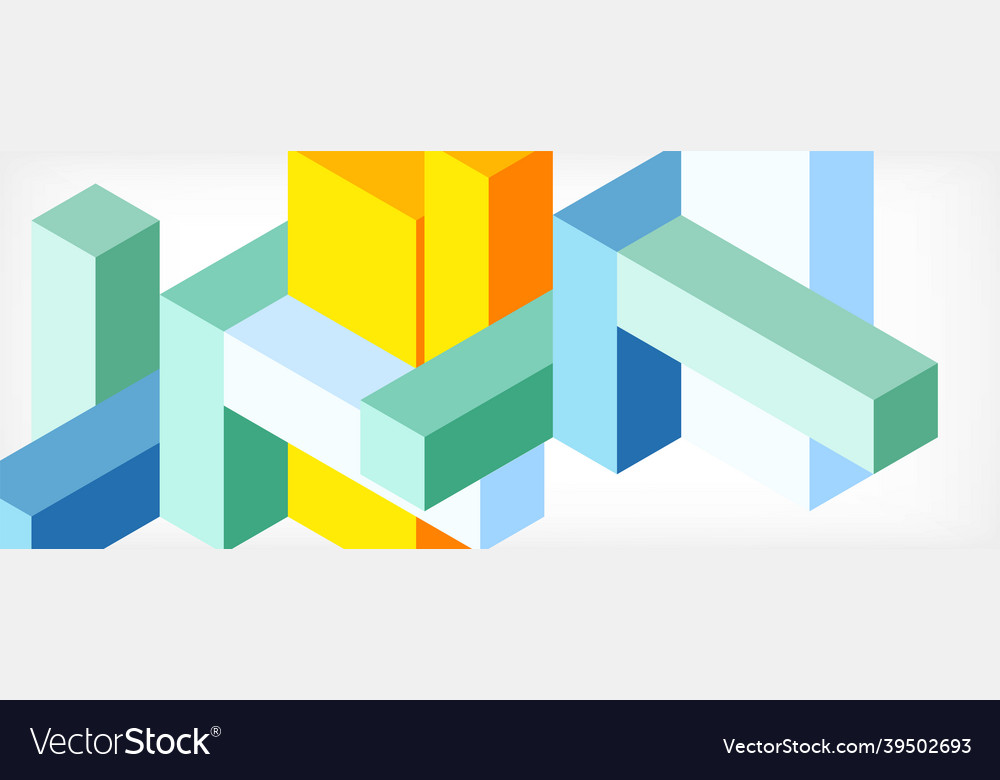 Abstract background 3d cubes cubic elements Vector Image