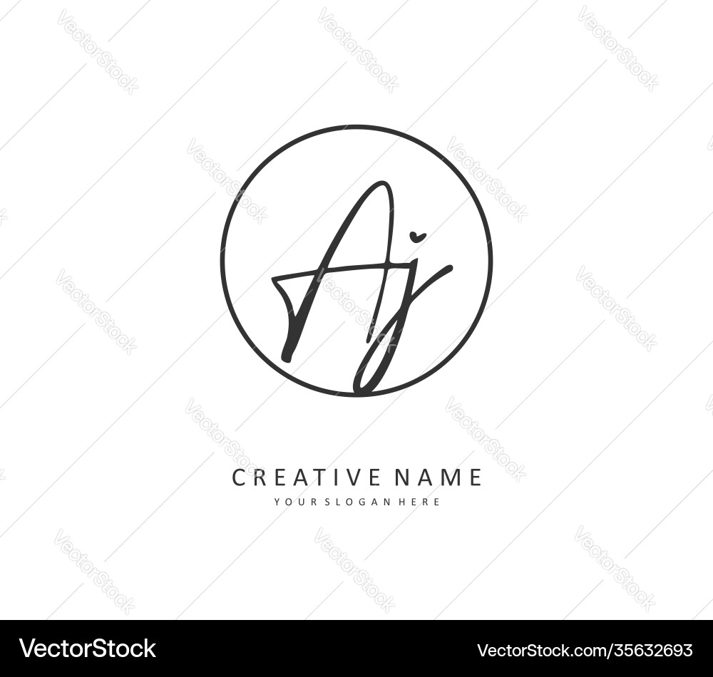 Aj initial letter handwriting and signature logo Vector Image