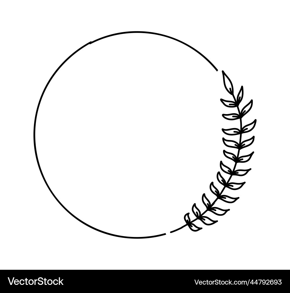 Circle floral wreath wedding round botanical Vector Image