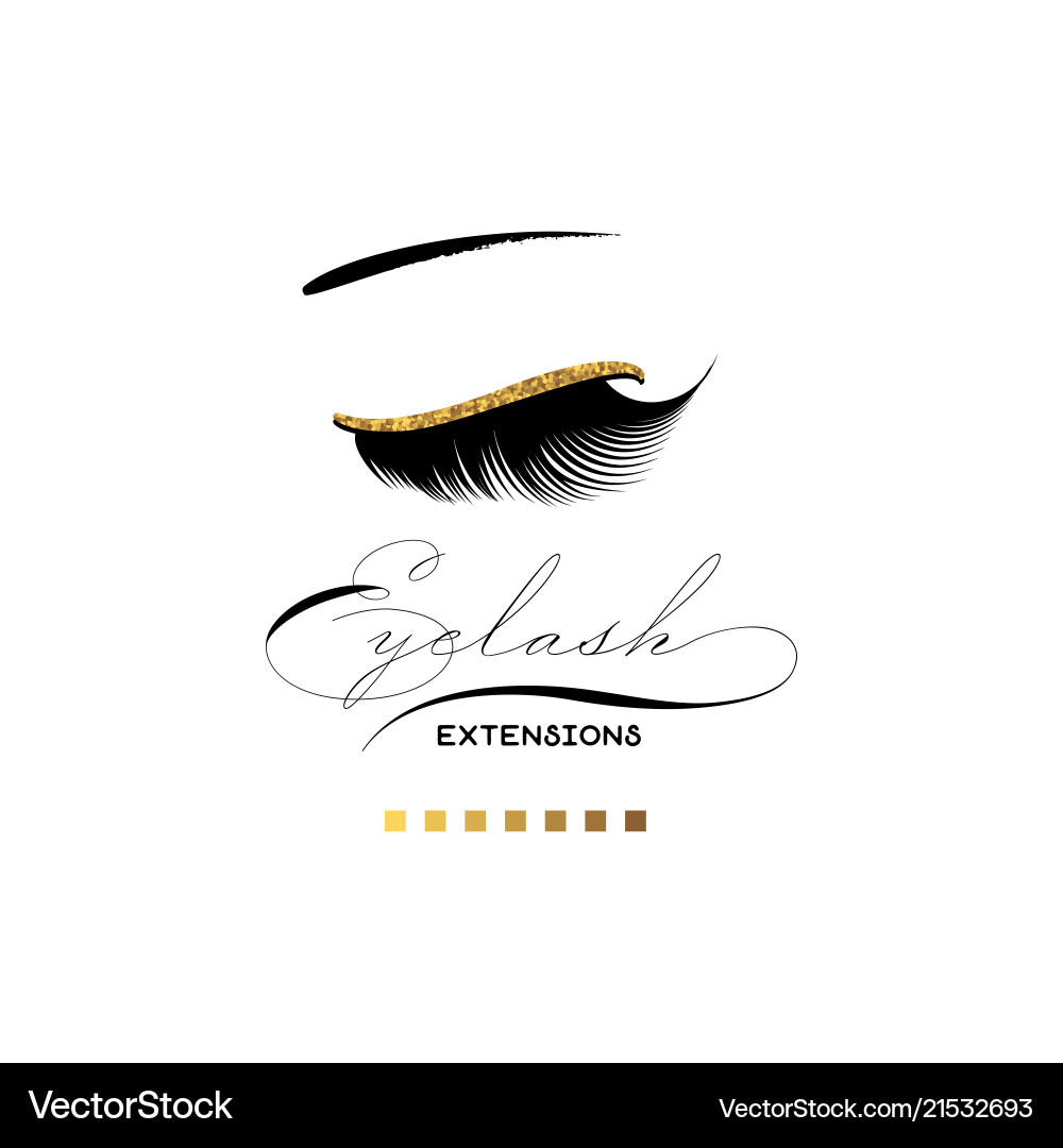 Eyelash extension banner template for makeup and Vector Image