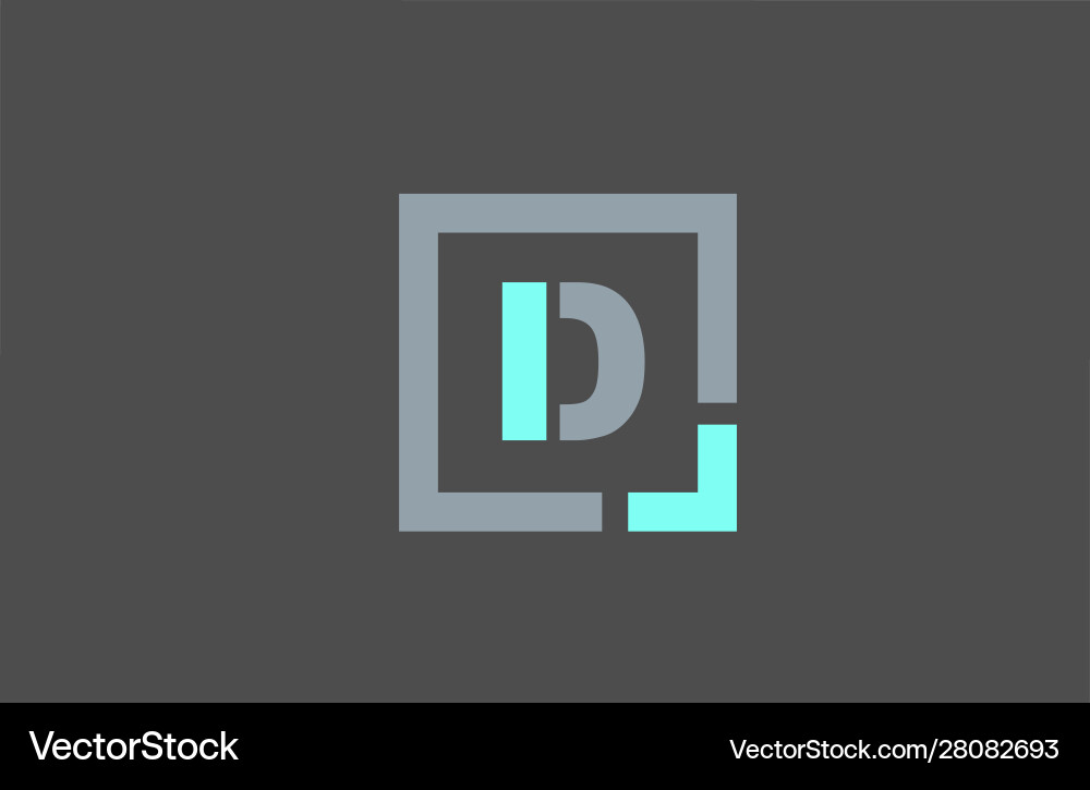 Grey letter d alphabet logo design icon Royalty Free Vector