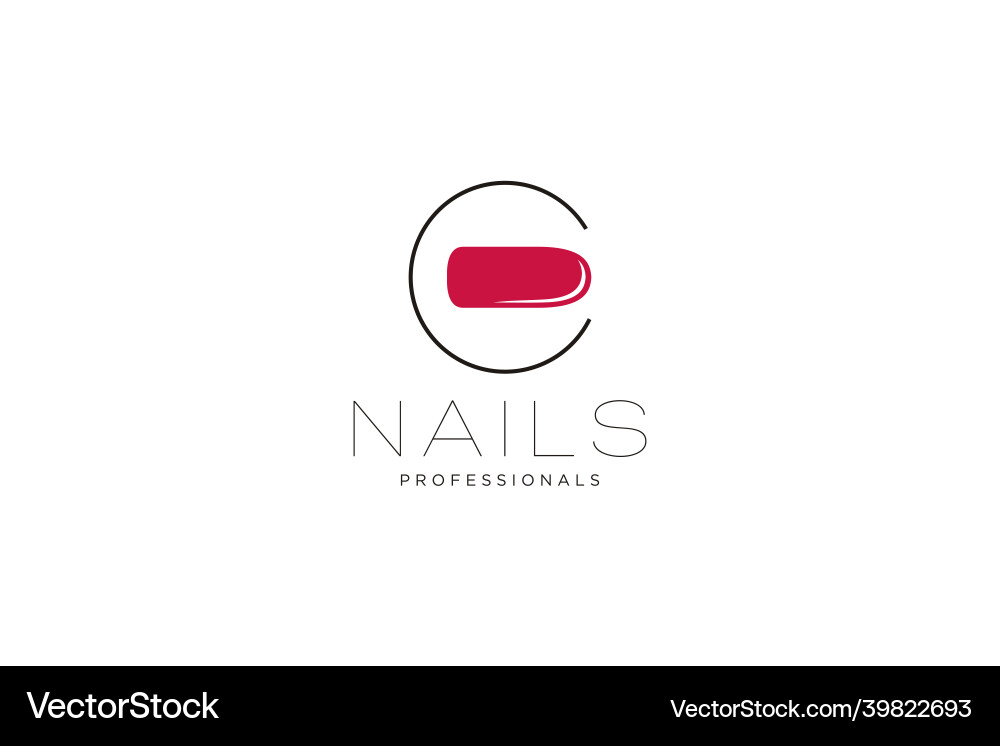 Initial letter c with nails logo icon business Vector Image