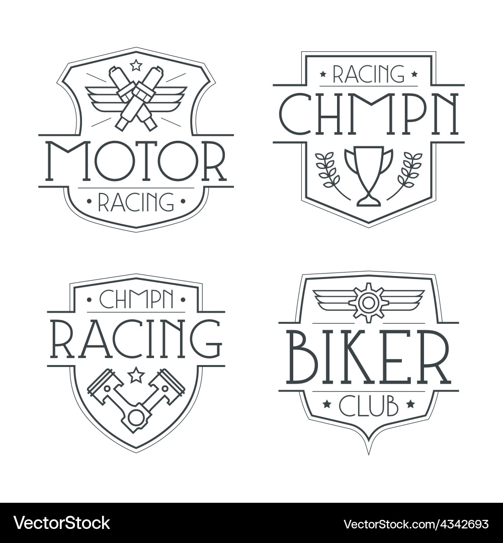Racing badges for t shirt Royalty Free Vector Image