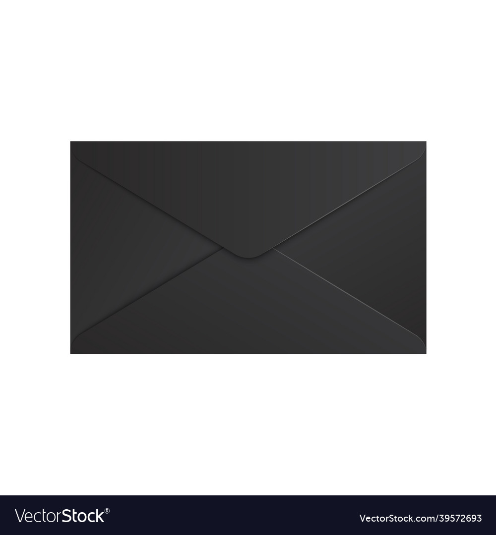 Realistic black envelope closed mockup Royalty Free Vector