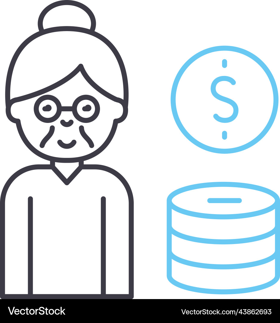 Retirement plan line icon outline symbol Vector Image