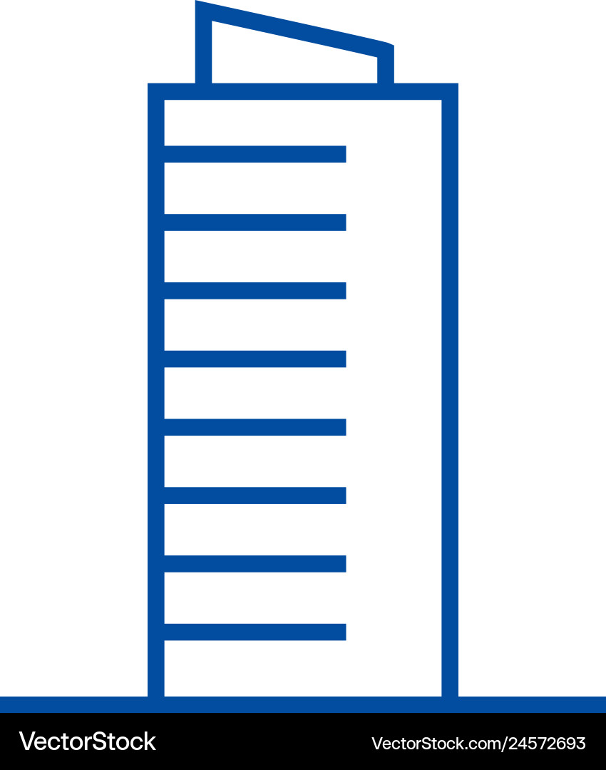 Skyscrapper sign line icon concept Royalty Free Vector Image