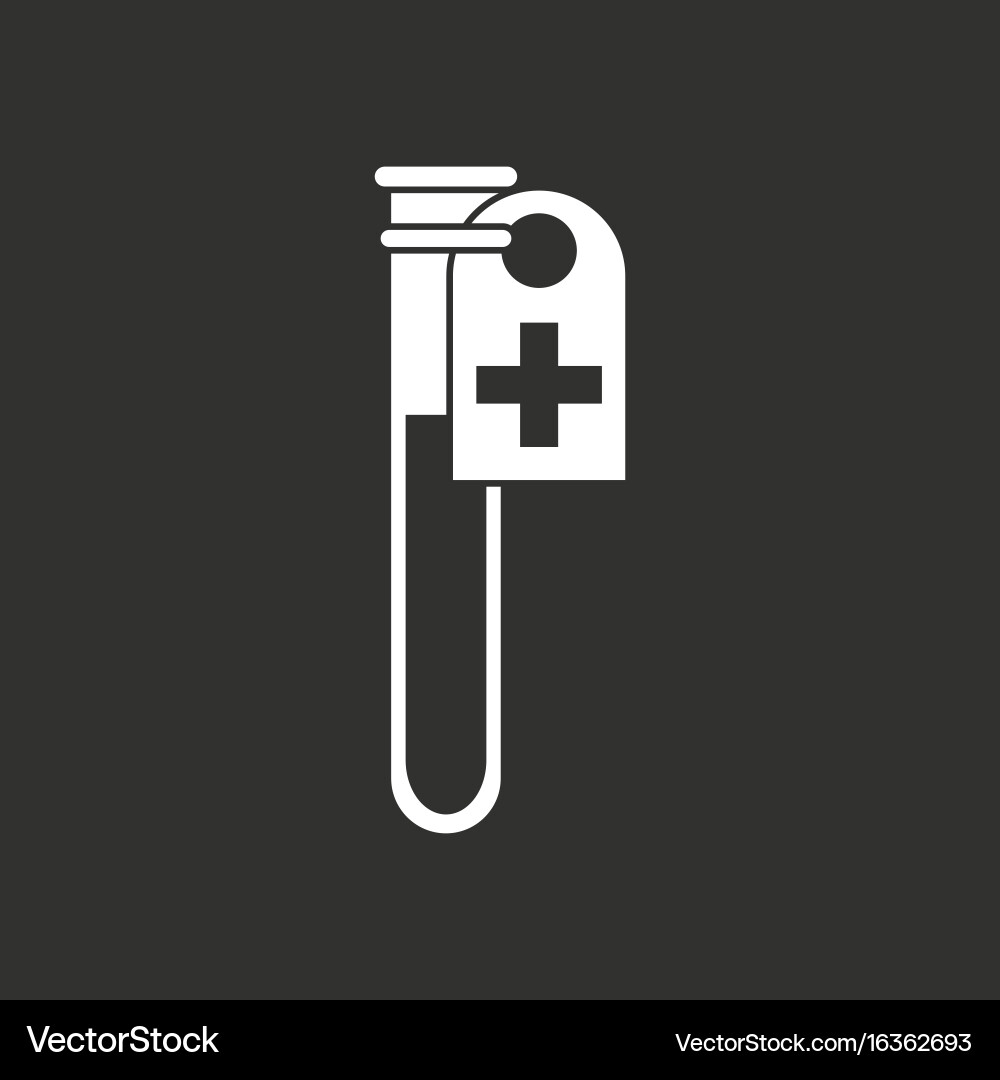 White icon on black background test tube Vector Image