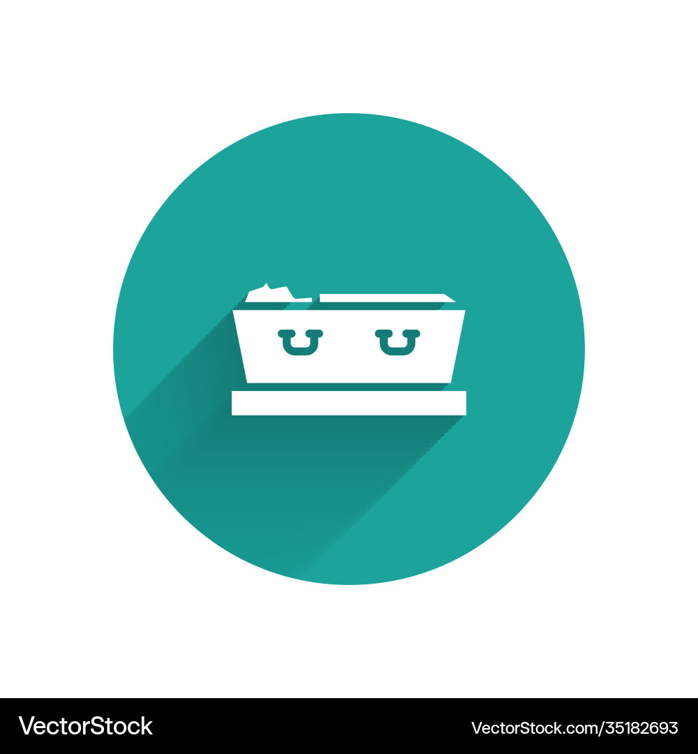 White open coffin with dead deceased body icon Vector Image