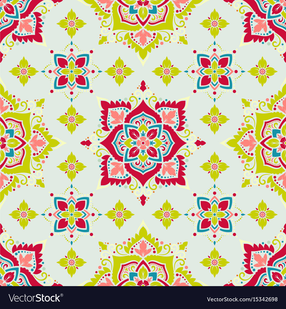 Boho flower pattern Royalty Free Vector Image - VectorStock
