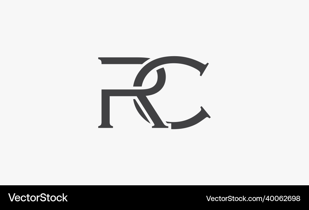 Classic letter rc logo isolated on white Vector Image