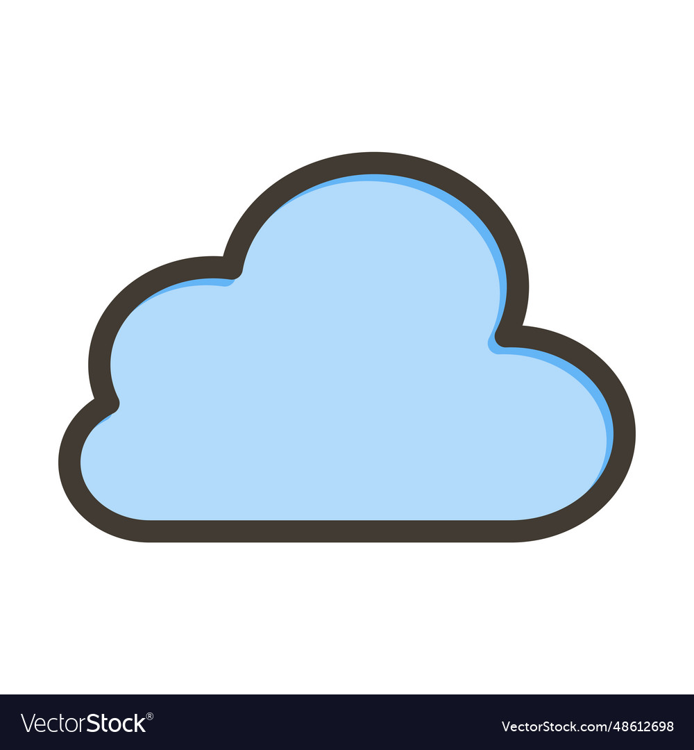 Cloud thick line filled colors for personal Vector Image
