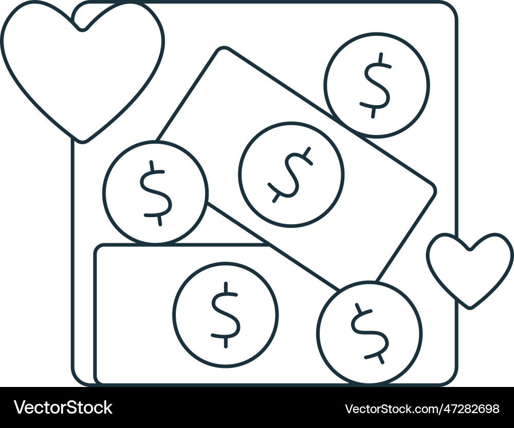 Donation box icon monochrome simple sign from Vector Image
