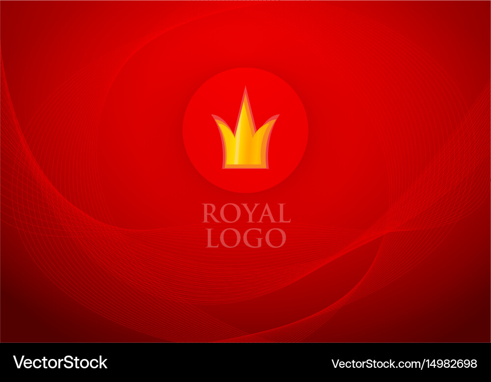 Folded red royal silk and label with crown on Vector Image