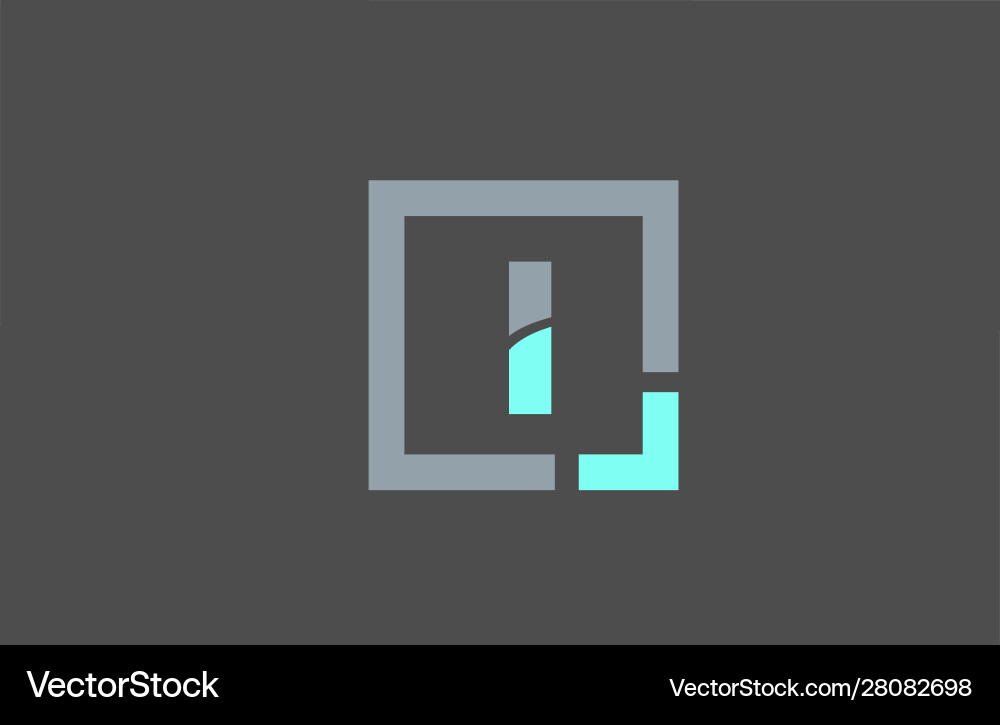Grey letter i alphabet logo design icon Royalty Free Vector