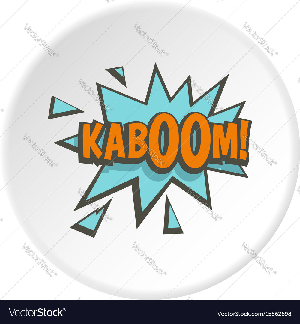 Kaboom comic text sound effect icon circle Vector Image