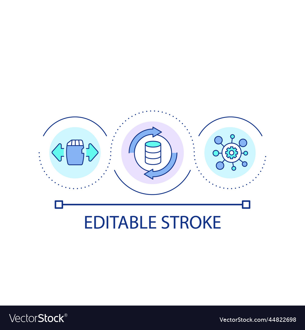 Large database size loop concept icon Royalty Free Vector