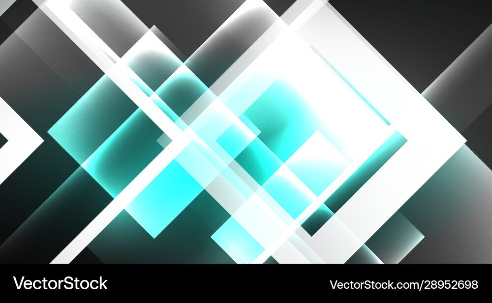 Neon shiny color squares on black modern template Vector Image