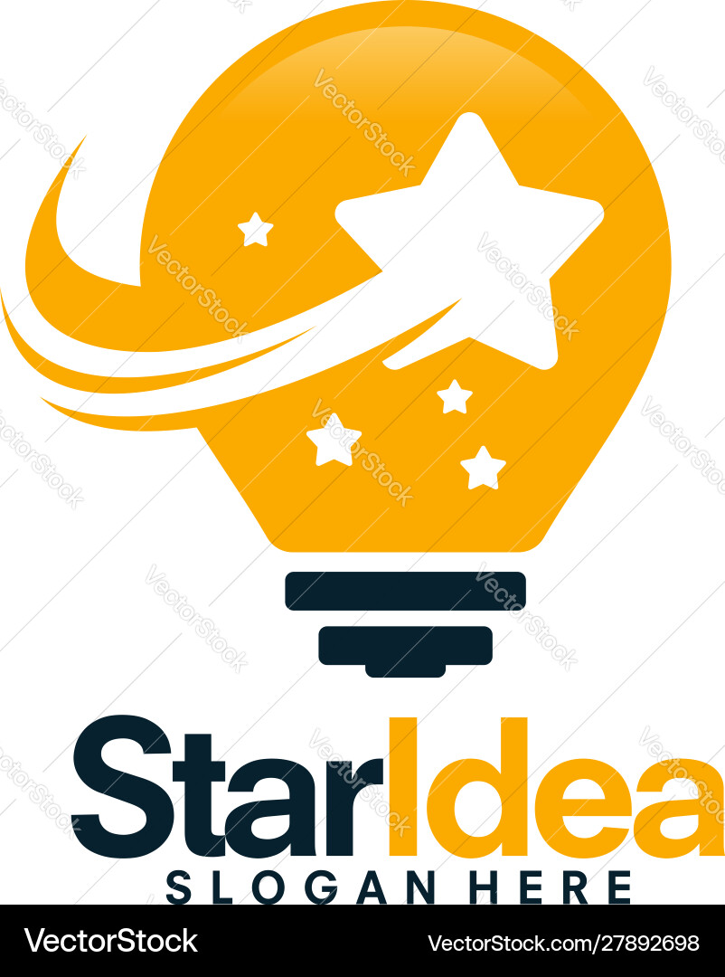 Star idea logo template brilliant idea logo Vector Image