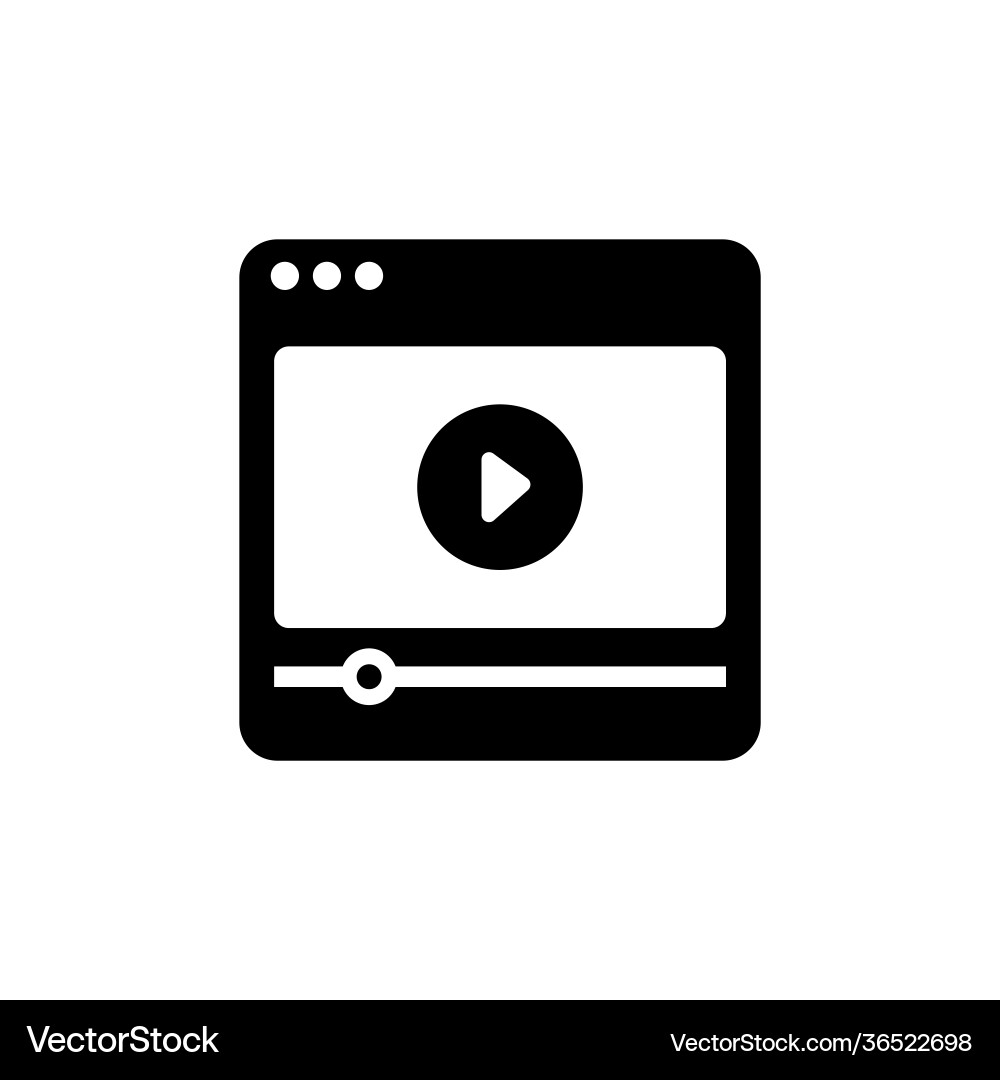 Video marketing icon in logotype Royalty Free Vector Image