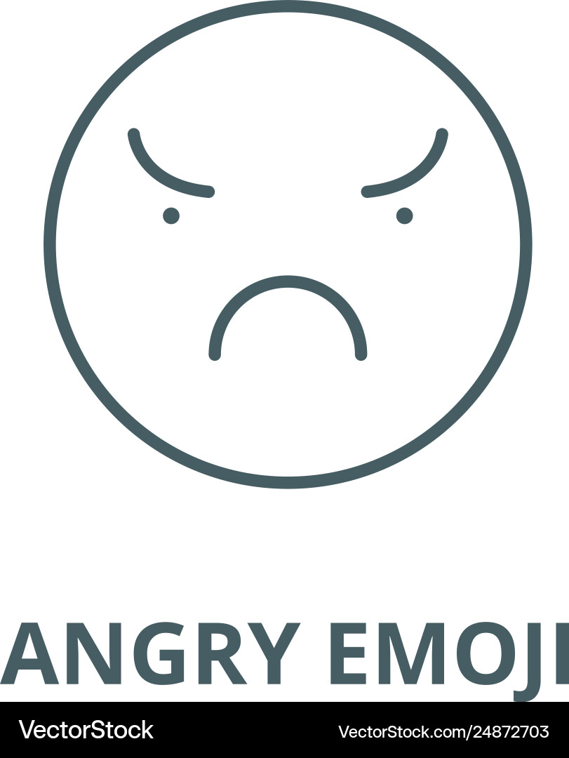 Angry emoji line icon outline Royalty Free Vector Image
