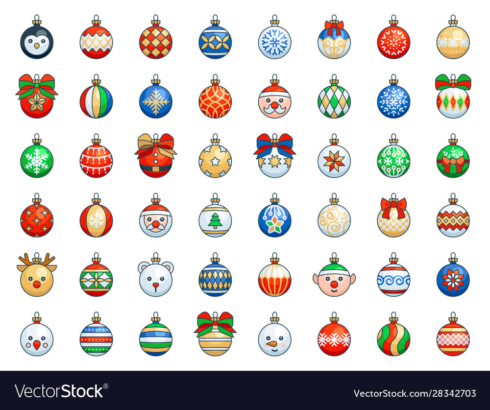 Christmas ornaments baubles or ball Royalty Free Vector
