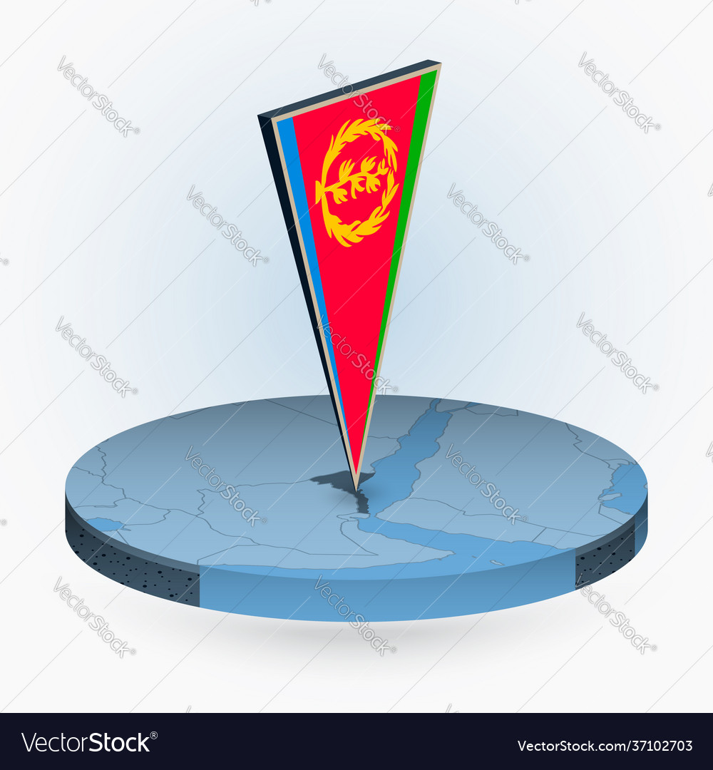 Eritrea map in round isometric style Royalty Free Vector