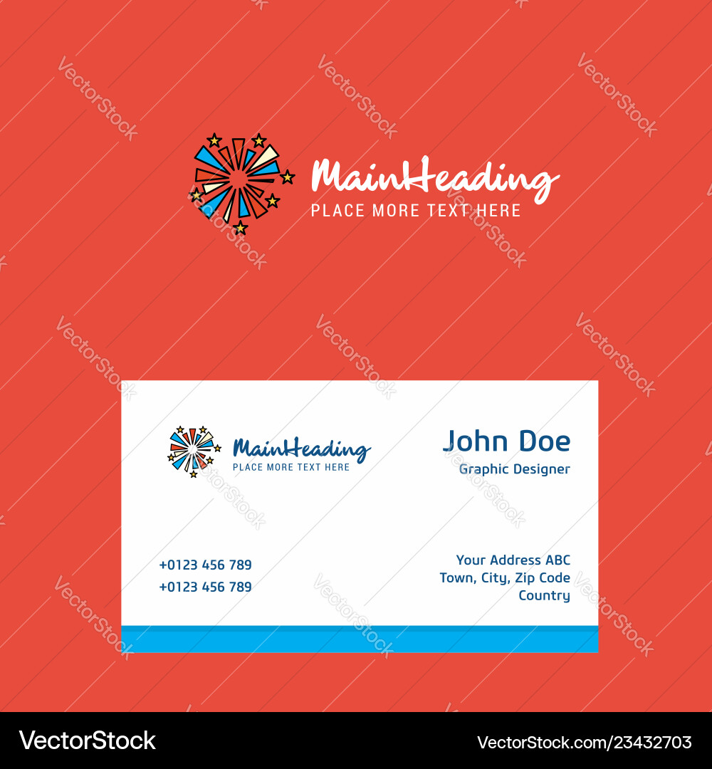 Fireworks logo design with business card template Vector Image