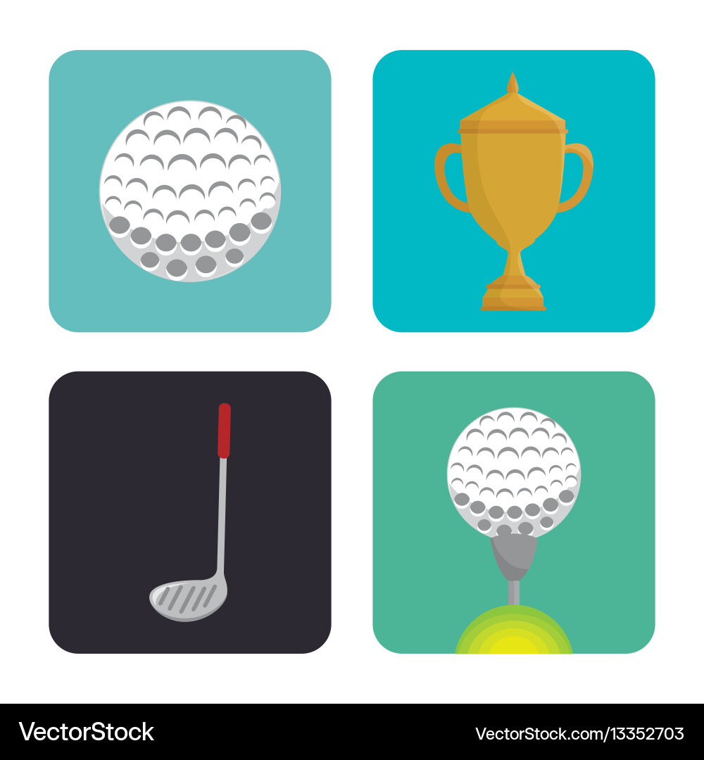 Golf sport set icons emblem Royalty Free Vector Image