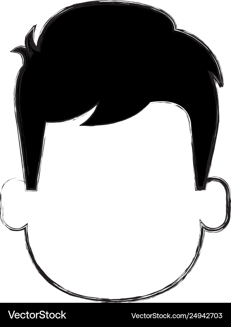 Happy little boy head character Royalty Free Vector Image