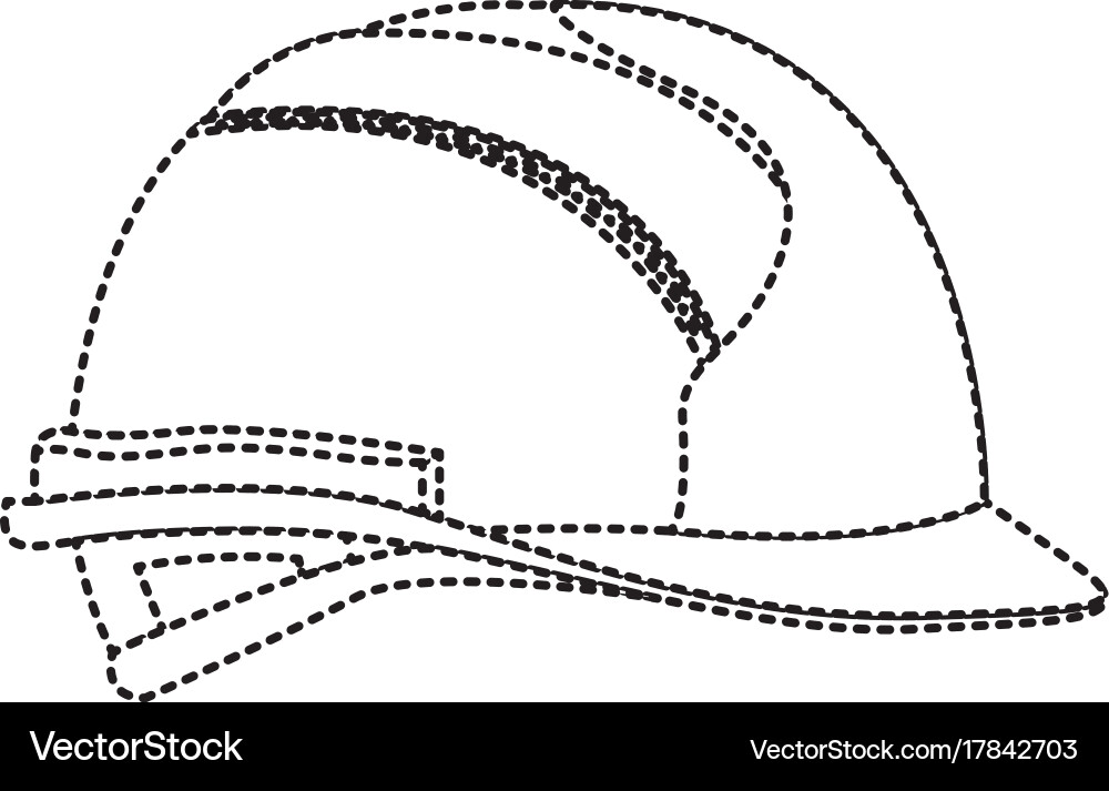 Helmet side view monochrome dotted silhouette Vector Image