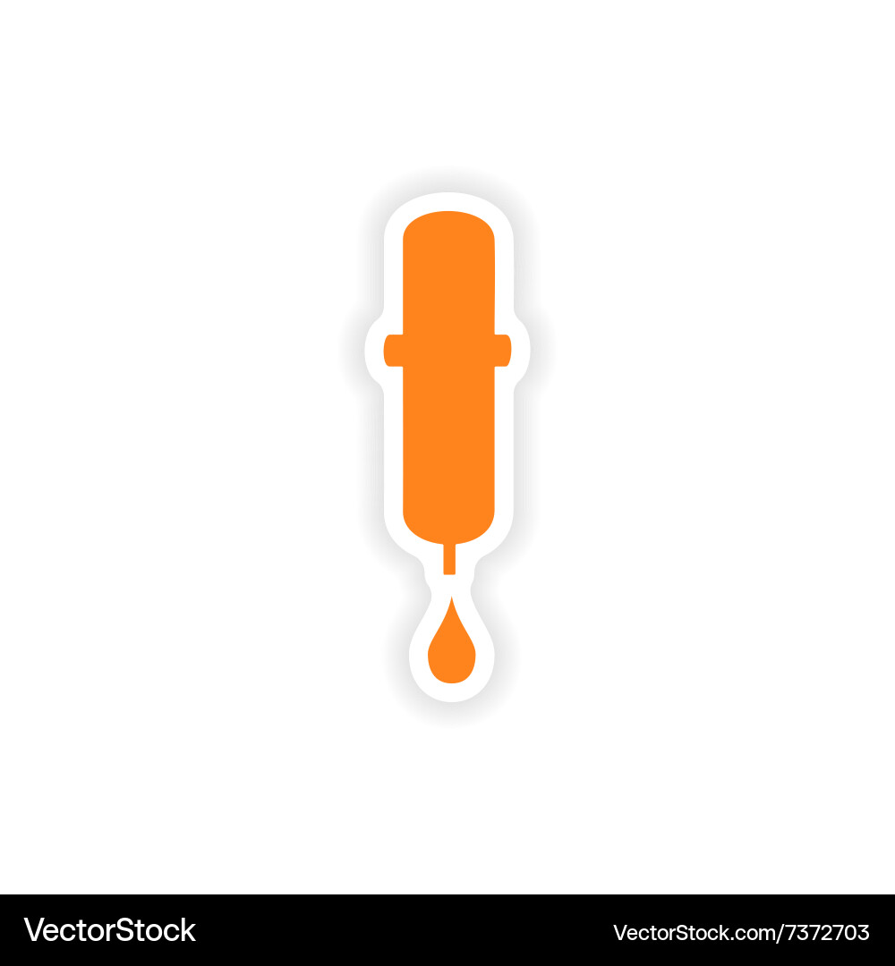 Icon sticker realistic design on paper pipette Vector Image