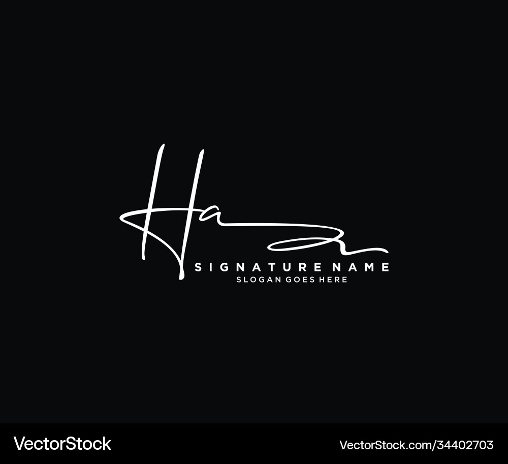 Letter ha signature logo template Royalty Free Vector Image