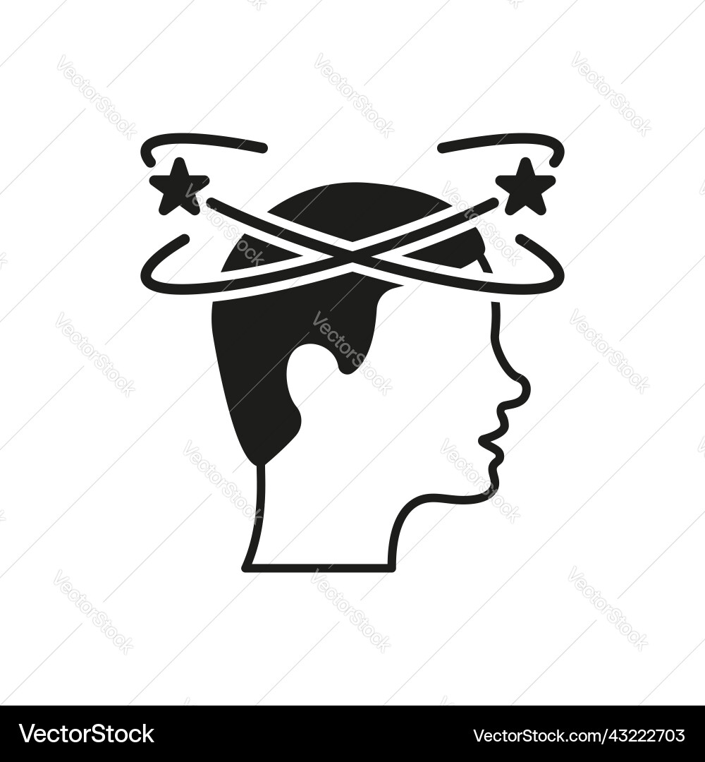 Man feel dizzy icon tired with nausea Royalty Free Vector