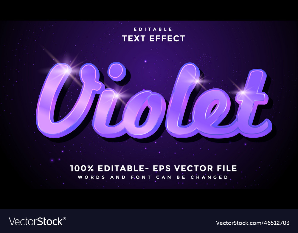 Minimal word violet editable text effect design Vector Image Minimal word violet editable text effect design Vector Image