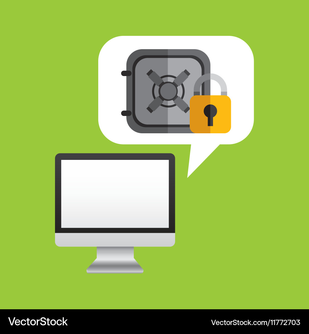 Online protection digital safe money Royalty Free Vector