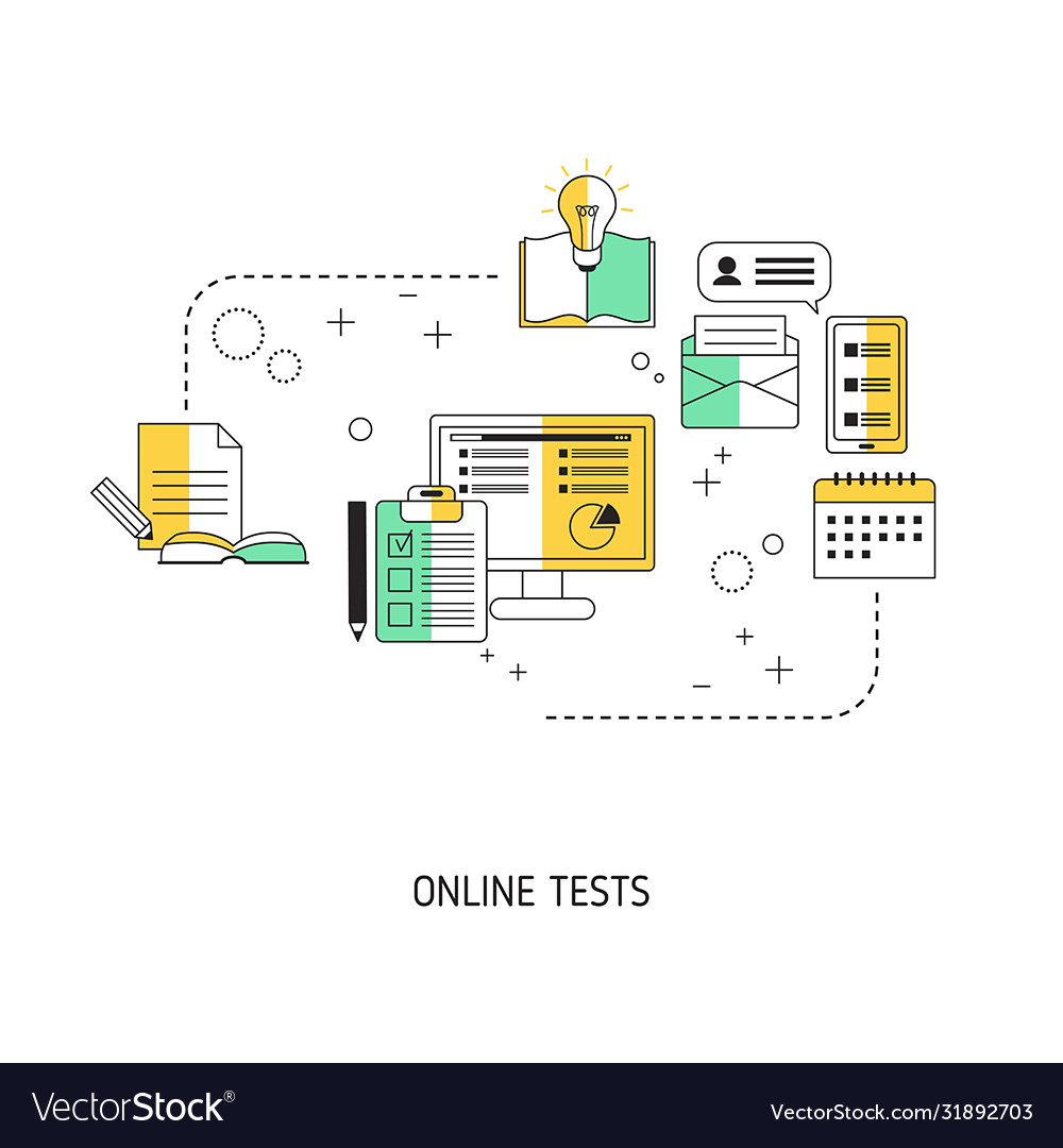 Online testing concept testing concept Royalty Free Vector
