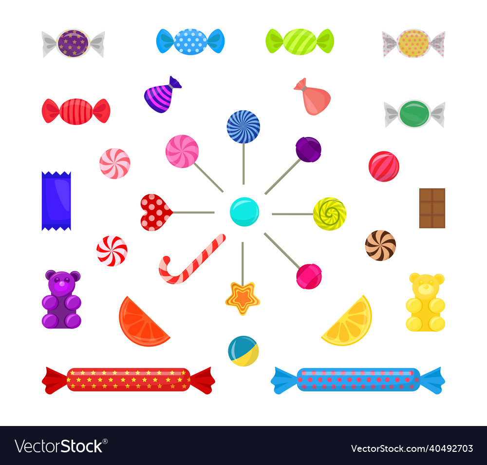 Set of sweets Royalty Free Vector Image - VectorStock