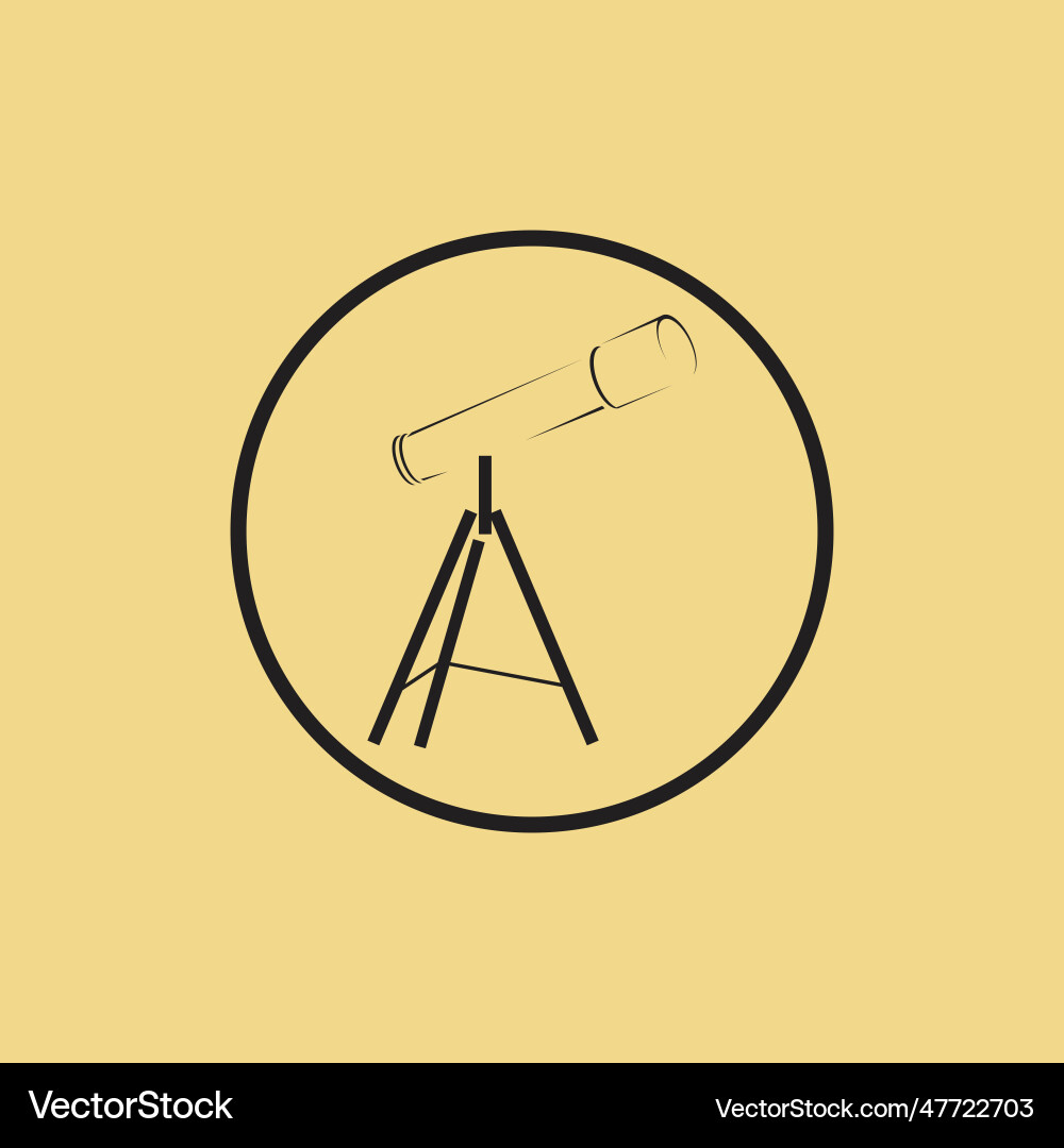 Telescope logo and symbol design template Vector Image