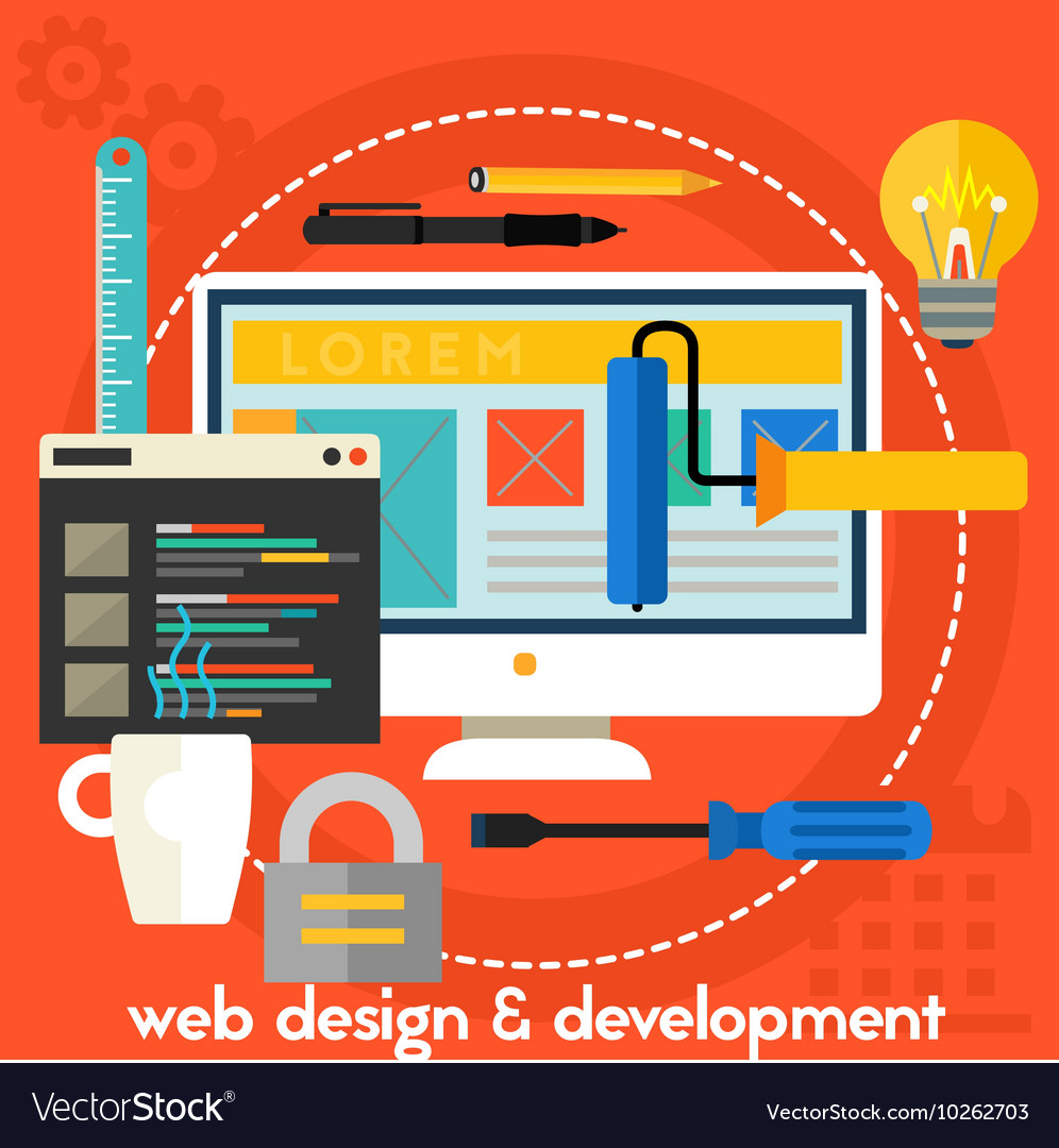 Webdesign and development concept Royalty Free Vector Image