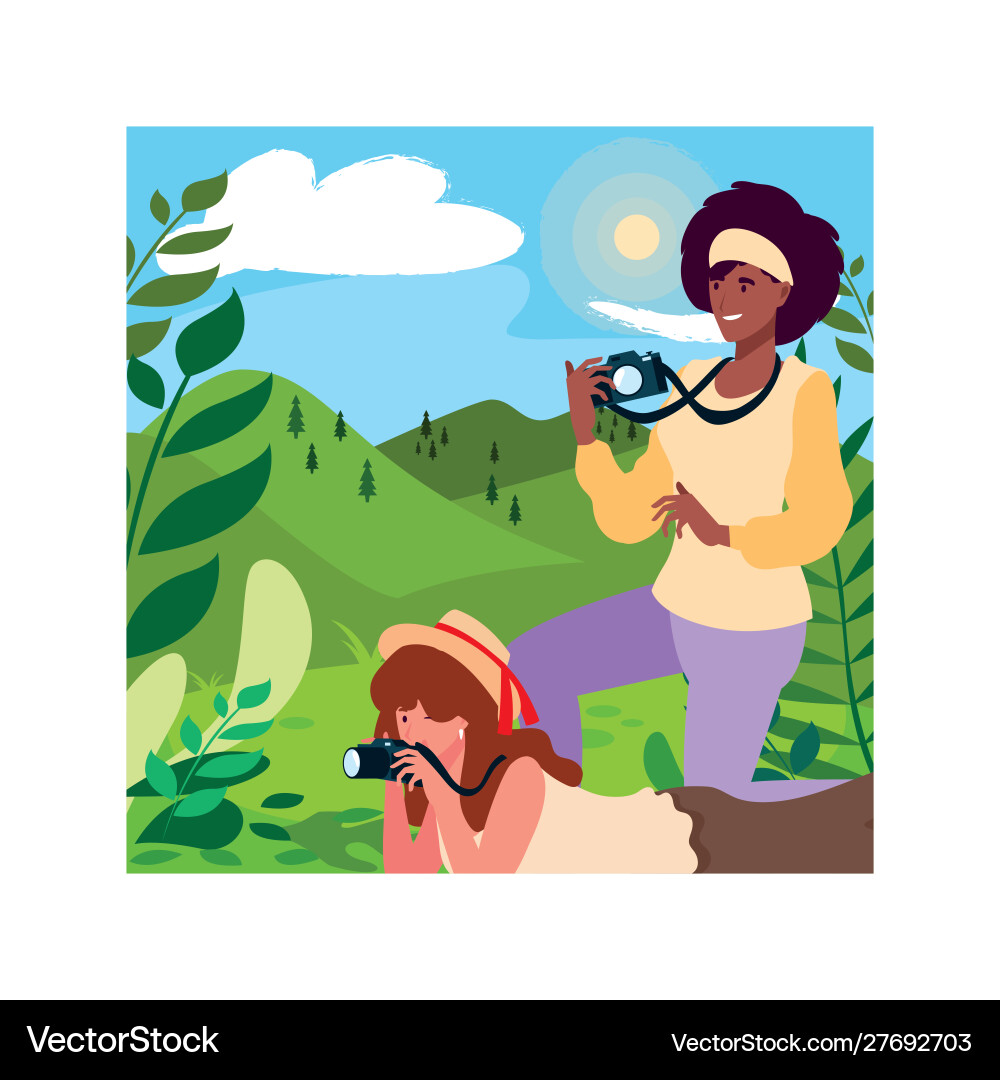 Women taking picture design Royalty Free Vector Image