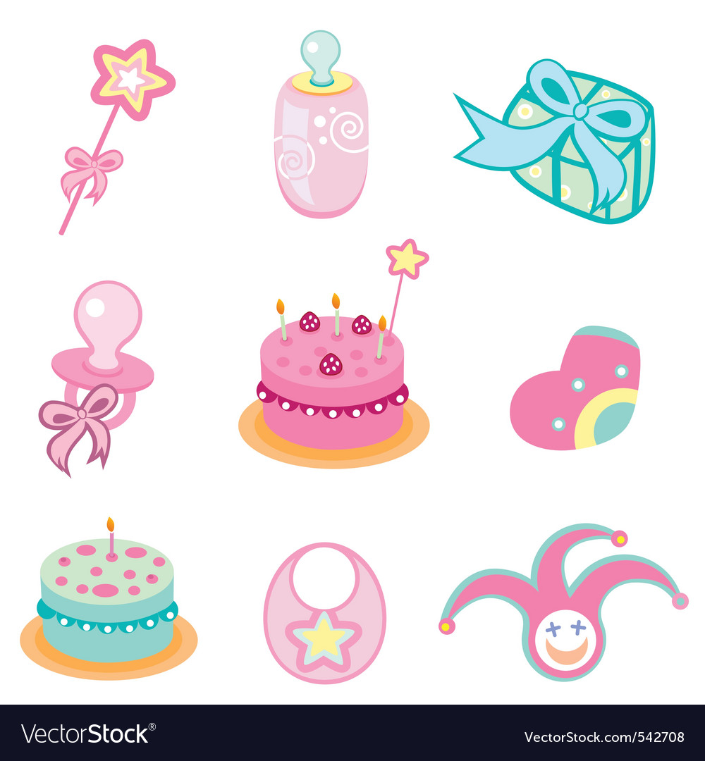 Birthday design elements Royalty Free Vector Image