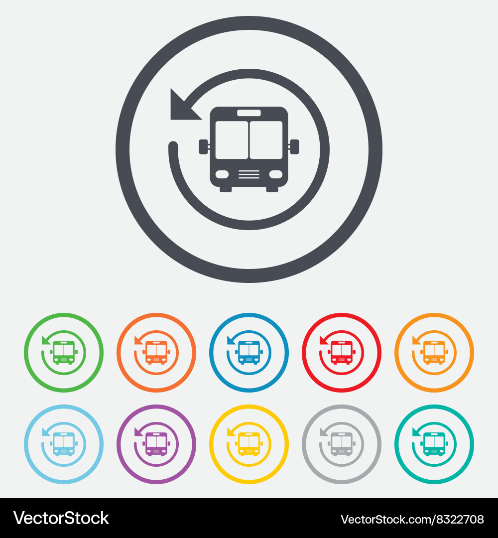 Bus shuttle icon public transport stop symbol Vector Image