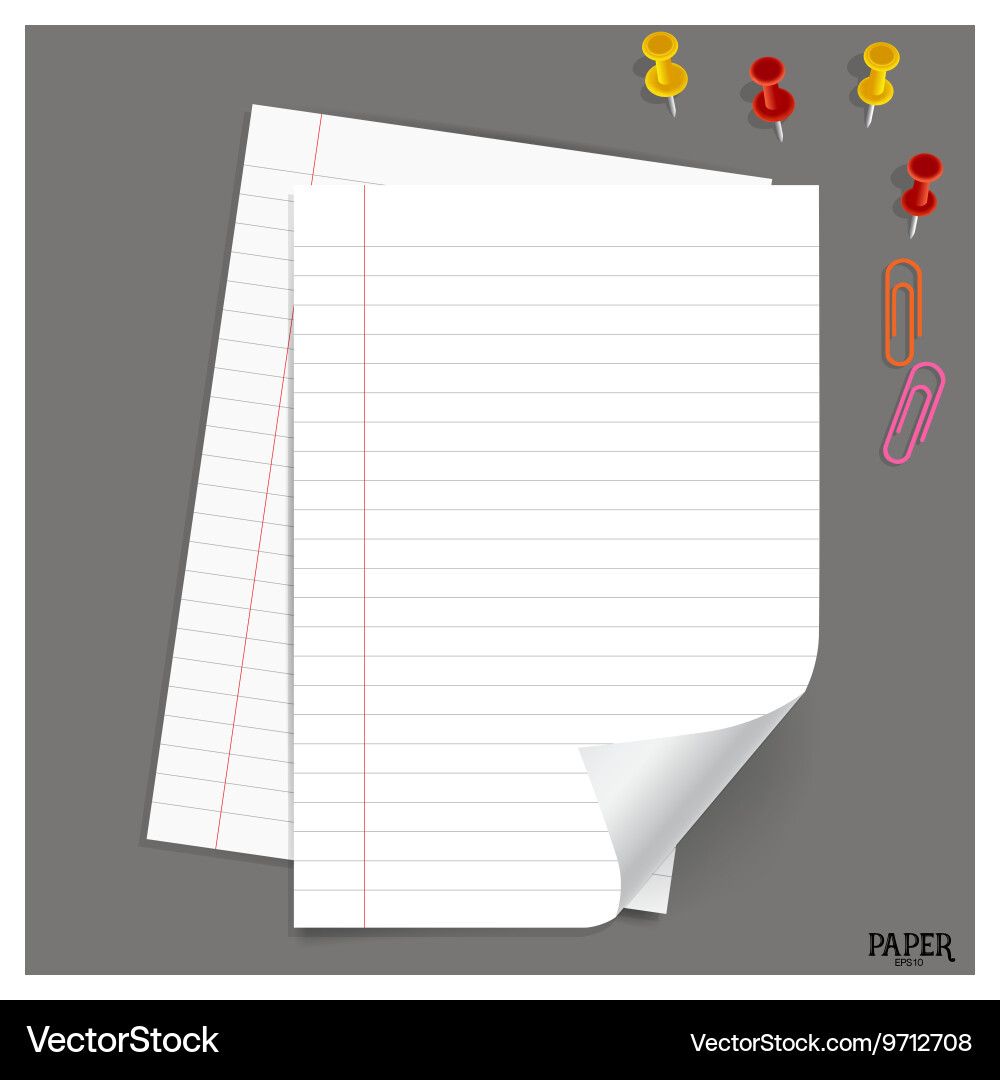 Collection of white papers ready for your message Vector Image