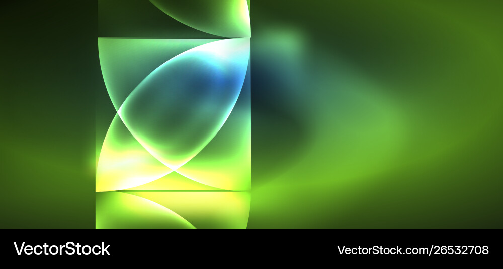 Colorful blue neon shape round triangle in modern Vector Image