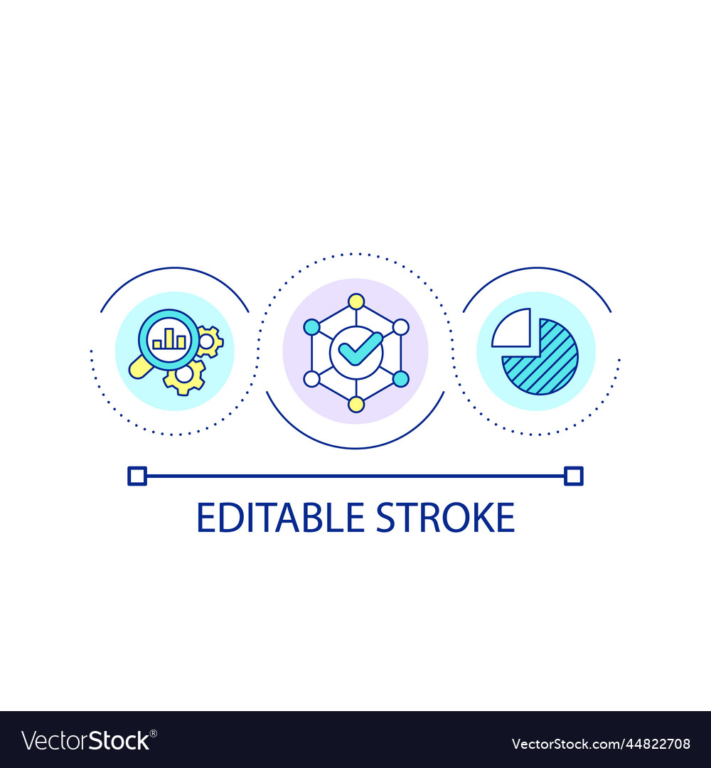 Data analysis loop concept icon Royalty Free Vector Image