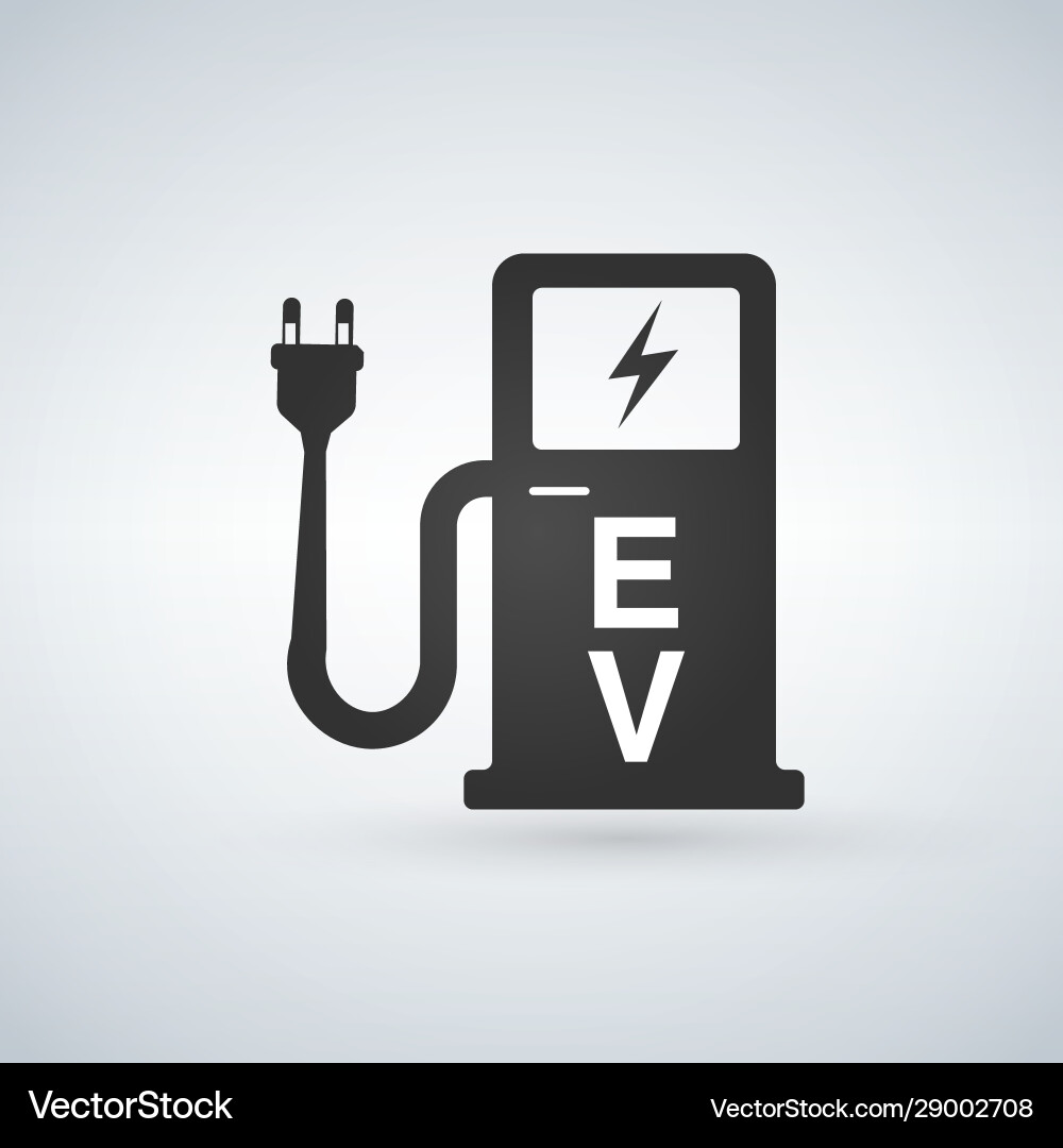 Electric car charging station sign Royalty Free Vector Image