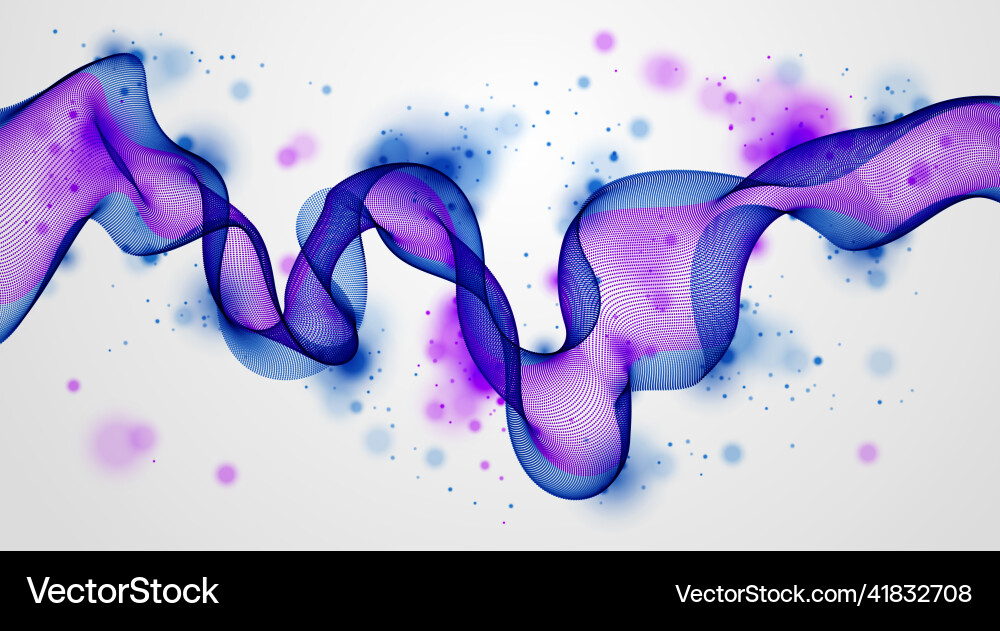 Flowing energy particles wave of blended dots Vector Image