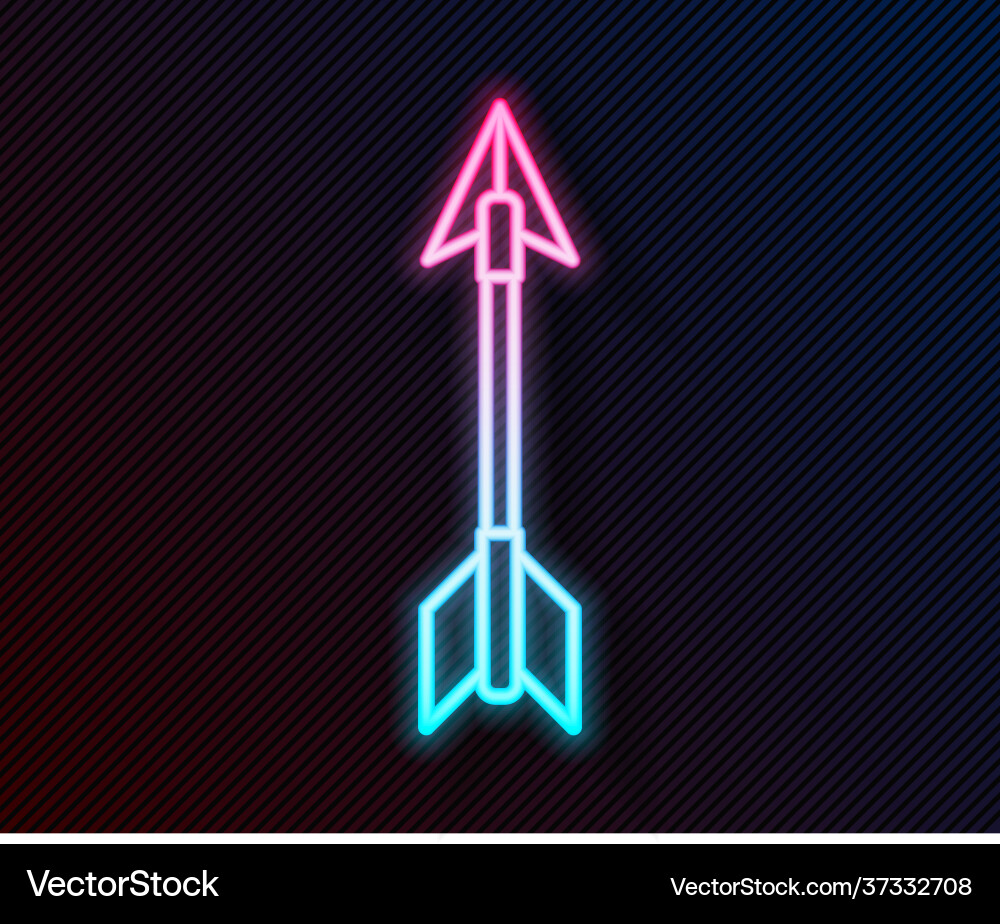 Glowing neon line crossed arrows icon isolated Vector Image